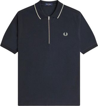 Fred Perry Homme, Tops, Bleu, Taille: L Polo en Piqu&eacute; Cr&ecirc;pe