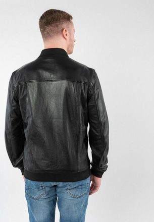 Mauritius Lederjacke MMTorino im Bomberjacken-Stil mit geripptem Kragen