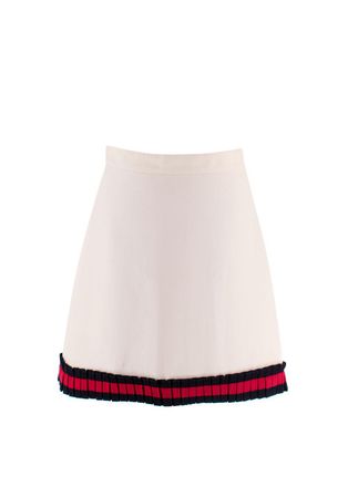 Gucci Cream Ribbon Trimmed Mini Skirt Size XS