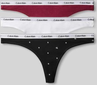 Calvin Klein Underwear String aus Baumwoll-Mix Modell THONG 3PK