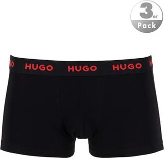 HUGO BOSS Herren Trunks schwarz Baumwolle Gemustert