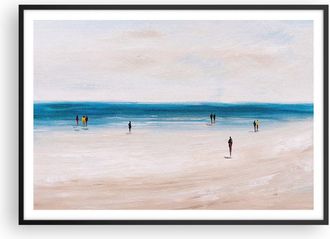 Arttor Poster Schwarzrahmen Deko 100x70cm Strand Menschen Minimalismus Wandposter Art Prints Wanddeko Bild Wand Kunstdruck Wandbilder Dekoration Wohnzimmer S