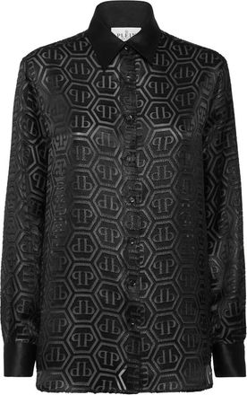Philipp Plein Femme, Blouses et Chemises, Noir, Taille: 44 FR Shirt Monogram