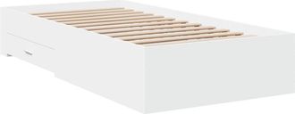 Generic Klassischer Doppelbettrahmen mit Schublade und Stauraum - Beton, Holzwerkstoffe und Sperrholzlatten f&uuml;r Jugendliche und Erwachsene (100 x 200 cm)