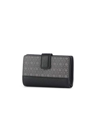 Coccinelle Metallic Coated Monogram Wallet - Black