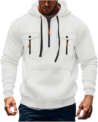 Generic Sweat à capuche en polaire confortable pour homme - Automne 2025 - Tenue athlétique décontractée avec poches - Grande taille pour la vie quotidienne -