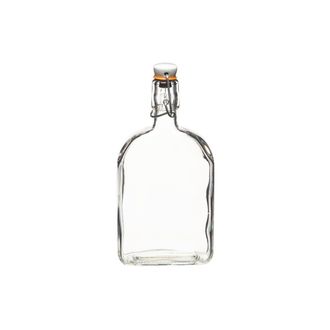 KitchenCraft Home Made Glasflasche mit B&uuml;gelverschluss, 0 5 Liter Flasche f&uuml;r Spirituosen wie Schnaps, Gin oder Whiskey, Karaffe Schnapsspender, K&uuml;chenhelfer, Gin 