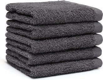 Bj&ouml;rk Waschlappen 5er Set Grau Weiche Gesichtst&uuml;cher aus 100% Baumwolle Frottee Waschbare & Wiederverwendbare Abschminkt&uuml;cher - Hochsaugf&auml;hige Reinigungst&uuml;c