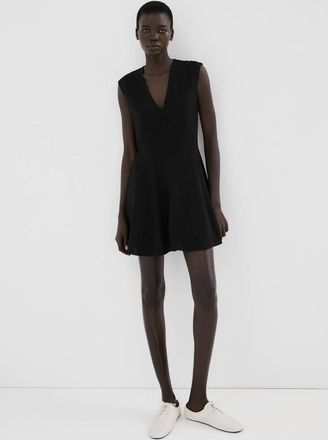 Mango Robe volant col en V noir - Femme - XS - MANGO