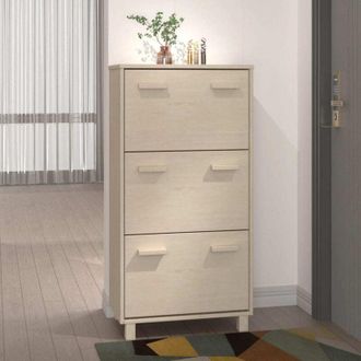 vidaXL Vidaxl - Armoire &agrave; chaussures hamar Marron miel 59,5x35x117cm Pin massif