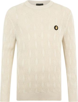 Billionaire Boys Club Homme, Pulls, Beige, Taille: L Wool Silk Roundneck Pullover Braids