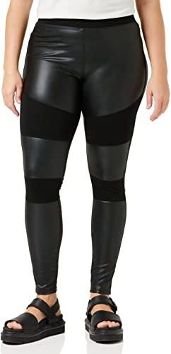 Leggings Simili-Cuir Tech Mesh Femme Legging Noir L 92% Polyester, 8% &Eacute;lasthanne