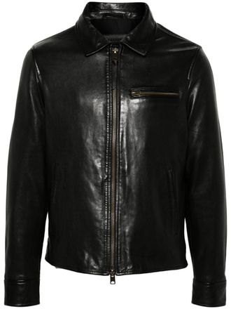 AllSaints veste Miller en cuir - Noir