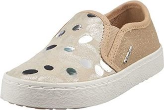 Geox Fille J Kilwi Girl D Sneakers, Beige/Silver, 24 EU