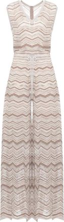 D.exterior Femme, Combinaisons et Ensembles, Beige, Taille: 36 FR Combinaison &agrave; cordon de serrage en maille chevron