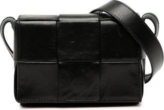 Bottega Veneta Hobo Bags - Candy Paper Calfskin Intrecciato Cassette Crossbod - Gr. unisize - in Schwarz - für Damen