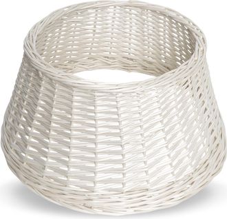 Creative Home Weihnachtsbaum Korb Weide | Kragen Rund Max. Breite 52cm Höhe 27cm | Elfenbein Weiß | Umrandung Abdeckung für Weihnachtsbaumständer | Tannenbaum Rock 