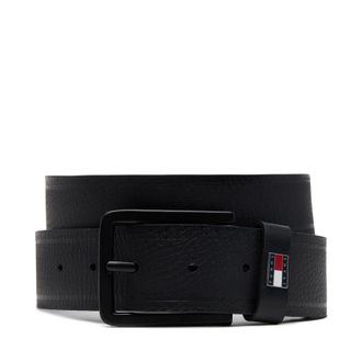 Tommy Jeans Herrengürtel Tommy Jeans Tjm Elevated Flag Leather 3.5 AM0AM13291 Schwarz