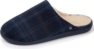 Isotoner Chaussons pantoufles Mules homme ultra confortables et légers, mousse à mémoire de forme, 41 EU, tartan bleu