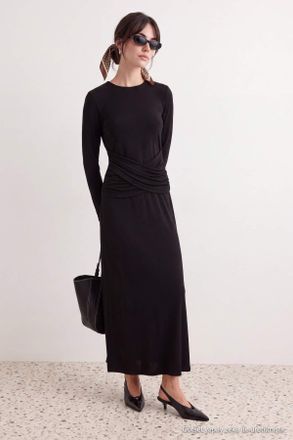 Trendyol Modest Maxikleid mit A-Linie und langem Schnitt - Schwarz