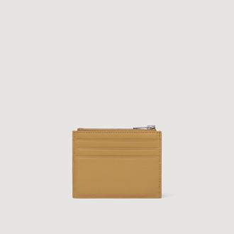 Sandro Porte-cartes zipp&eacute; en cuir