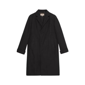 Gucci Einknopf-Popeline-Mantel - - Coats - Herren - Schwarzk - L