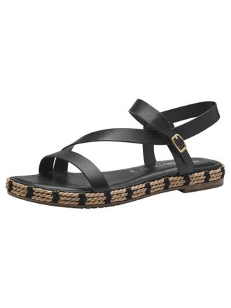 Tamaris Damen Sandalen Leder Sommer; BLACK/schwarz; 41 EU