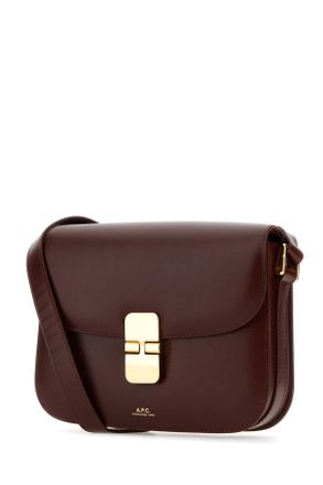 A.P.C. Womens Grape Leather Small Grace Crossbody Bag Gae Vache Borse A Mano
