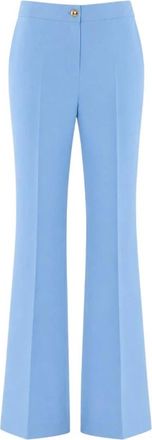 Nenette Femme, Pantalons, Bleu, Taille: 44 FR Pantalon Large avec Bouton Bijou