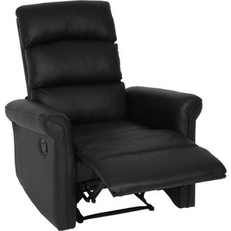 Hhg Fernsehsessel 225, Relaxsessel Sessel Liegesessel, Liegefunktion verstellbar Kunstleder schwarz