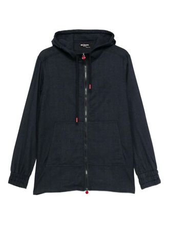 Kiton Kapuzenjacke mit Rei&szlig;verschluss - Blau