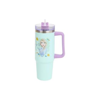 DeFacto Defacto Thermobecher 900 ml - Edelstahl Isolierbecher mit Trinkhalm & Griff - F&uuml;r warme & kalte Getr&auml;nke - Stitch Mickey Spiderman Frozen, Disney Figu