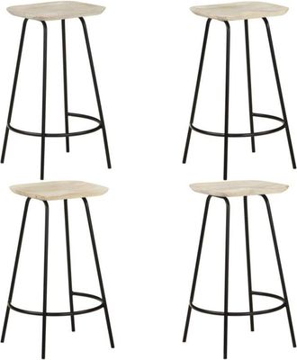 vidaXL Vidaxl - Tabourets de bar lot de 4 bois de manguier massif