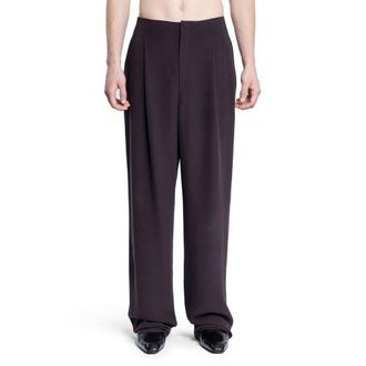 Saint Laurent Mens Brown Silk Dress Pants