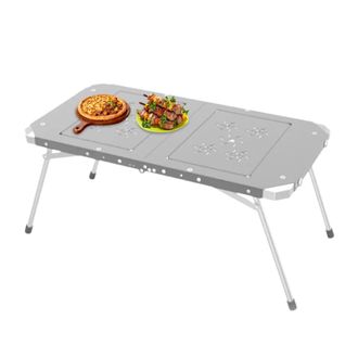 Generic Klapptisch mit Tablett, Picknick-Ausr&uuml;stung aus Aluminium, leicht und einfach zu transportieren, Beistelltisch f&uuml;r Camping, f&uuml;r Treffen von Freunden, 