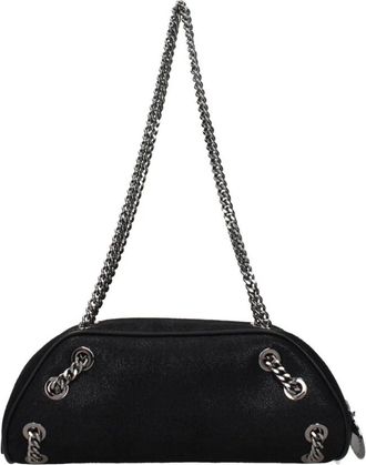 Stella McCartney Femme, Sacs, Noir, Taille: ONE Size Sac Bandouli&egrave;re en Cuir avec Cha&icirc;ne