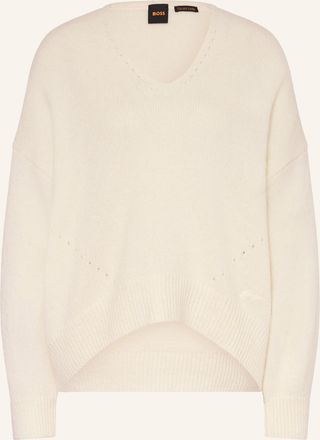 HUGO BOSS Pullover Mit Alpaka weiss