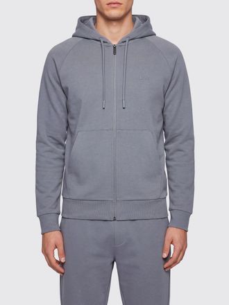 HUGO BOSS Sweat zipp&eacute; &agrave; capuche en coton avec logo ton sur ton