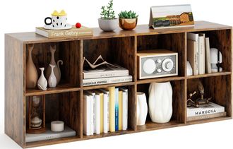 Giantex 8-F&auml;cher B&uuml;cherregal, Freistehendes Regal mit 2 Kippsicherungen, Vertikal/Horizontal Verwendbar, Standregal f&uuml;r Wohnzimmer, Arbeitszimmer, Schlafzimme