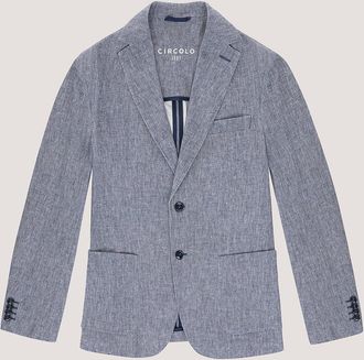 Circolo 1901 Jacket in Micro Herringbone Navy Micro Herringbone / 48