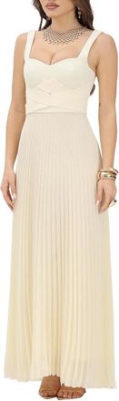 Patrizia Pepe Femme, Robes, Beige, Taille: 40 FR Longue Robe Drap&eacute;e en Cr&ecirc;pe Stretch
