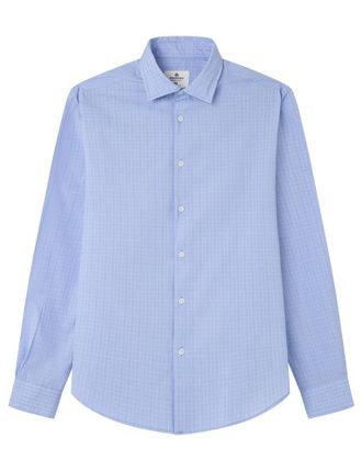 Springfield Herren Daily Checks Popelin Shirt Kariertes Hemd, blau, XXL