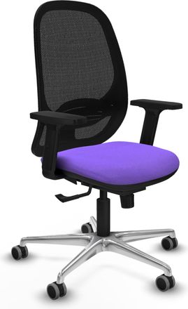 Piqueras y Crespo Hochwertiger B&uuml;rostuhl mit 2D-Armen, h&ouml;henverstellbare Lendenwirbelst&uuml;tze, ausgestattet mit 3 Positionen und Schneideschaum, Schwarz/Lila