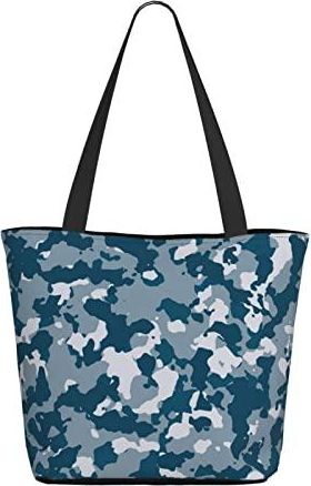 AOOEDM Sac &agrave; provisions bleu camouflage pour femme 33 x 27,9 x 17,8 cm. Le cadeau parfait pour la Saint-Valentin. Cest de la Saint-Valentin pour maman, fille