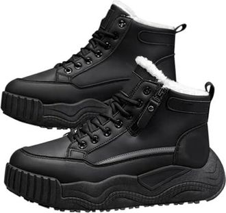 Generic Baskets Montantes Homme Bottes De Neige Plateforme Lacets Doublure en Peluche Chaude Bottes de Randonn&eacute;e Semelle Antid&eacute;rapante Tendance Chaussures D&eacute;c