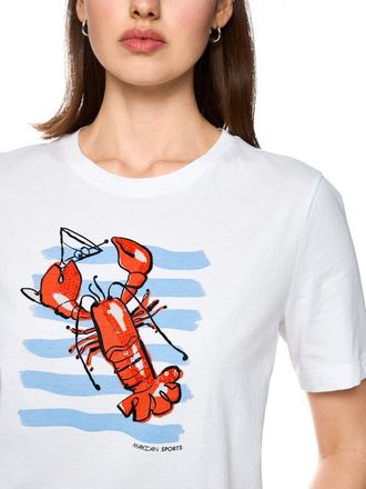 Marc Cain T-Shirt Salty Breeze Premium Damenmode mit Aufdruck, gerader Schnitt