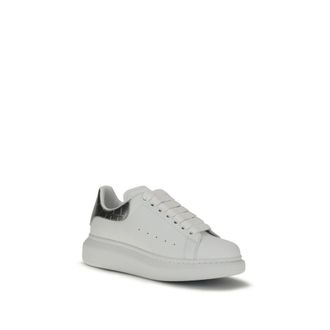 Alexander McQueen Womens White Calf Leather Bos Taurus Platform Sneakers
