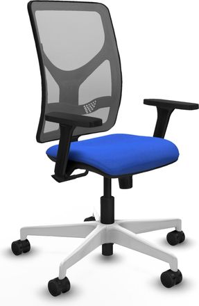 Piqueras y Crespo B&uuml;rostuhl mit 3D-Armlehnen, h&ouml;henverstellbare Lendenwirbelst&uuml;tze, ausgestattet mit 3 Positionen und Schneideschaum, Grau/Blau