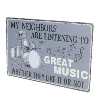 Cabilock Retro Musik Blechschild Wanddekoration F&uuml;r Bar Und Zuhause Robustes Eisenmaterial Mit Vintage Mustern F&uuml;r Musikliebhaber F&uuml;r Freunde Bringt Farbe Jede