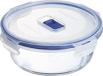 Luminarc Vorratsbehälter Pure Box rund 420 ml, Glas, Transparent, Blue, 12.7 cm